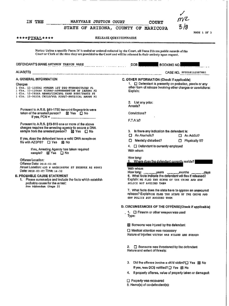 Antwaun Ware Police Report | PDF