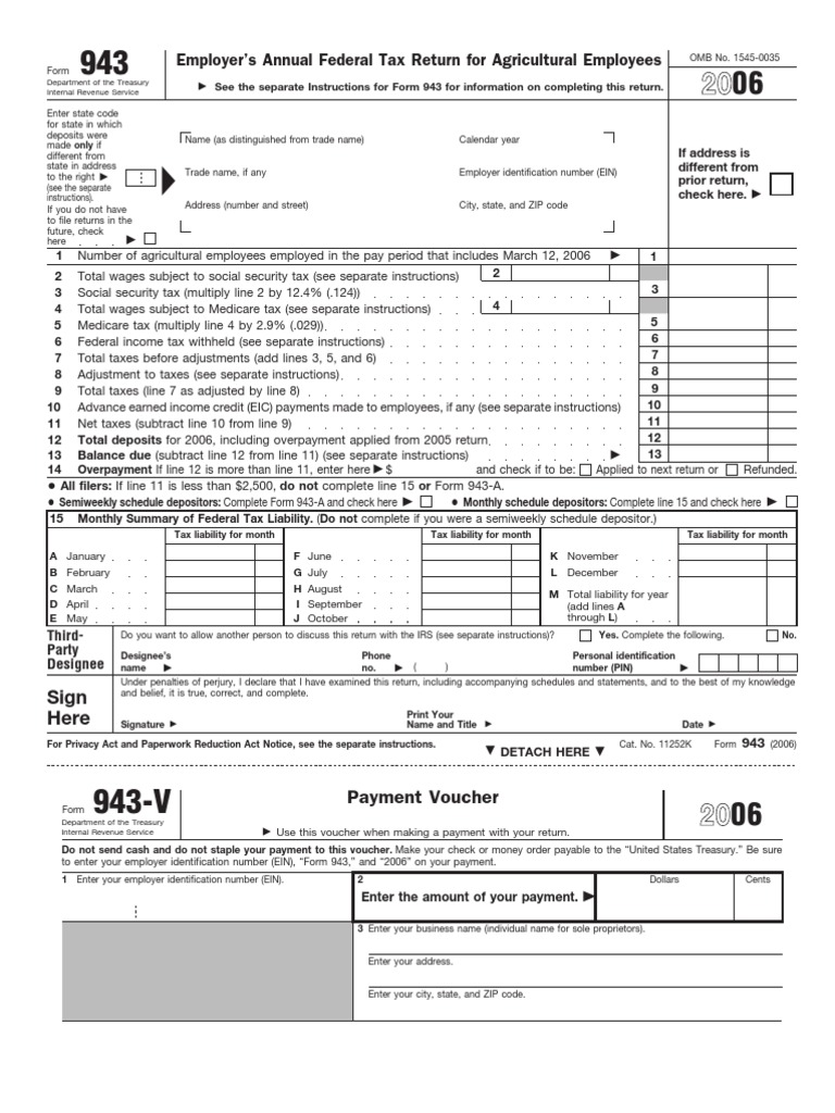 Employer's Annual Federal Tax Return For Agricultural Employees | PDF