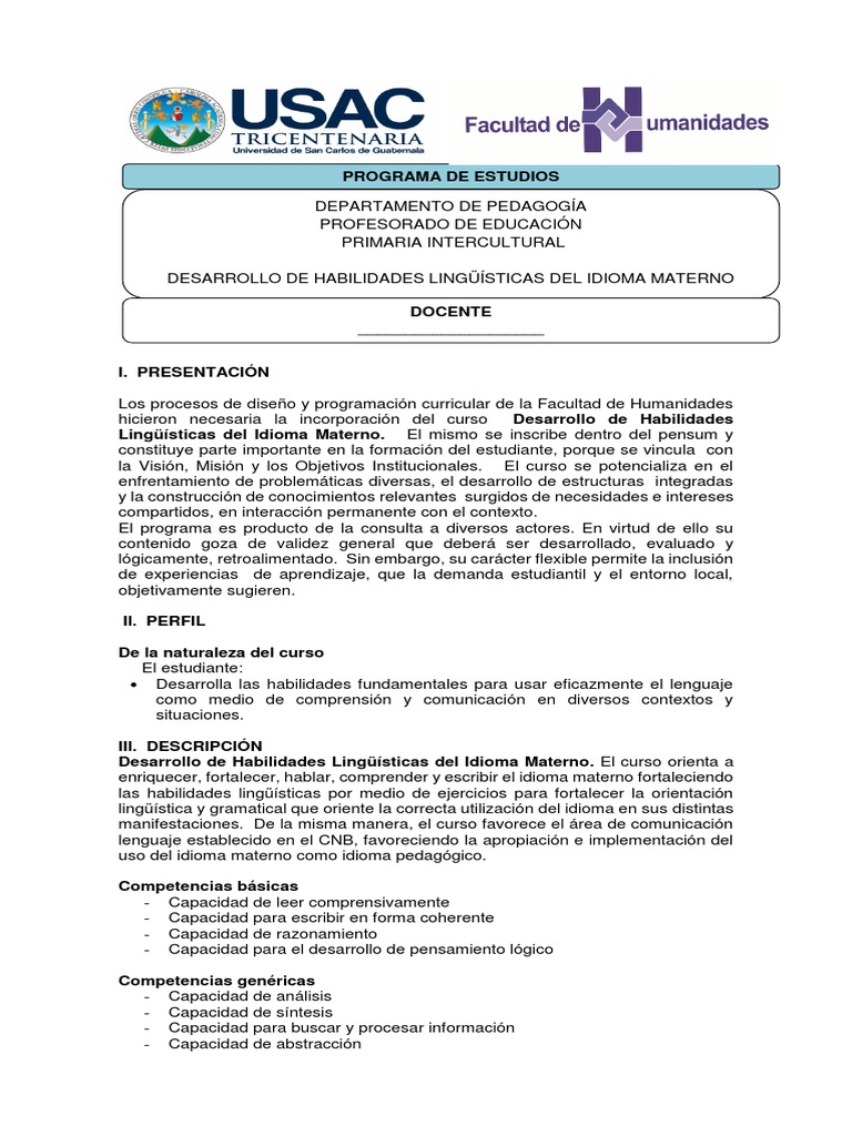 Curso de Habilidades Lingüísticas | PDF | Oración (Lingüística ...