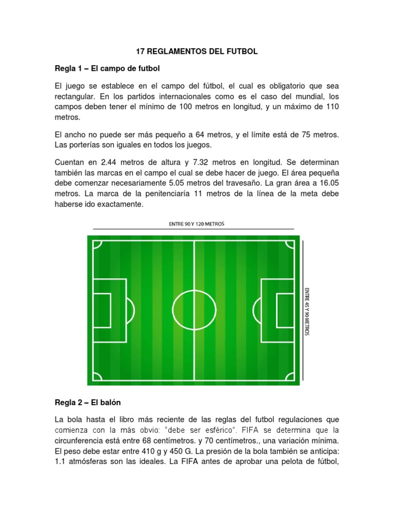 17 Reglamentos Del Futbol | PDF | Defensor (Asociación de Fútbol) | Asociación de Futbol