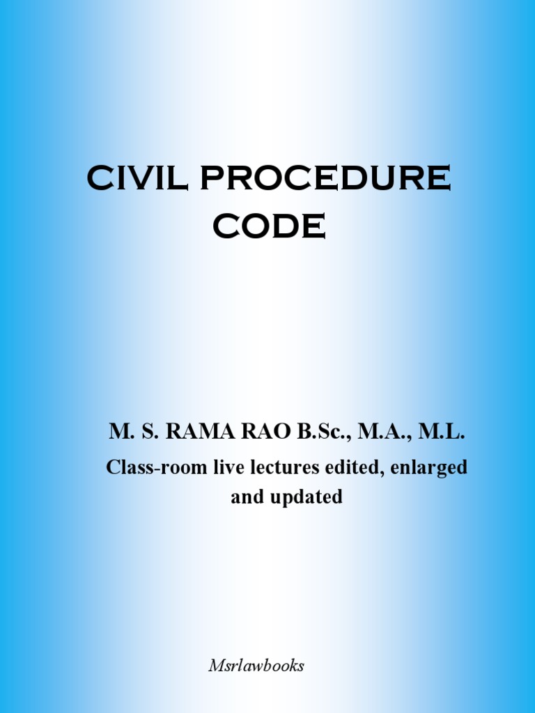 CODE OF CIVIL PROCEDURE - Smart Notes PDF | Download Free PDF | Res ...