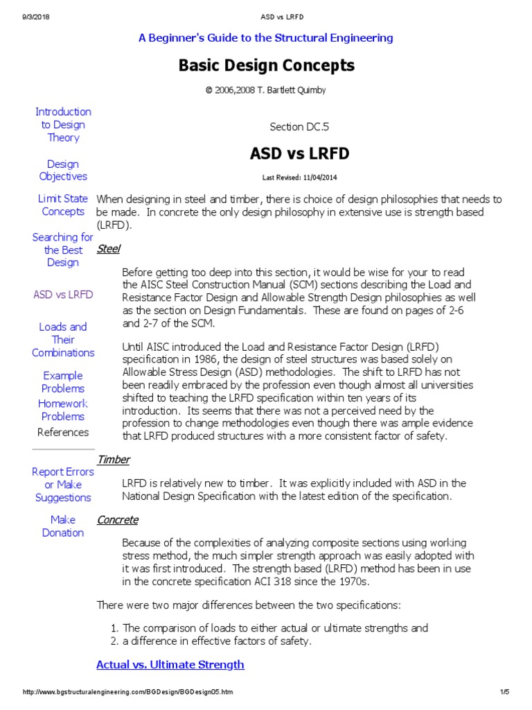 ASD Vs LRFD | PDF | Strength Of Materials | Structural Load