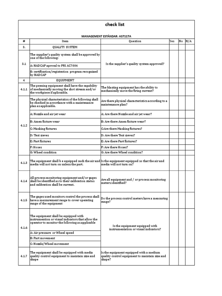 As71164a CHECK LIST | PDF | Calibration | Specification (Technical ...
