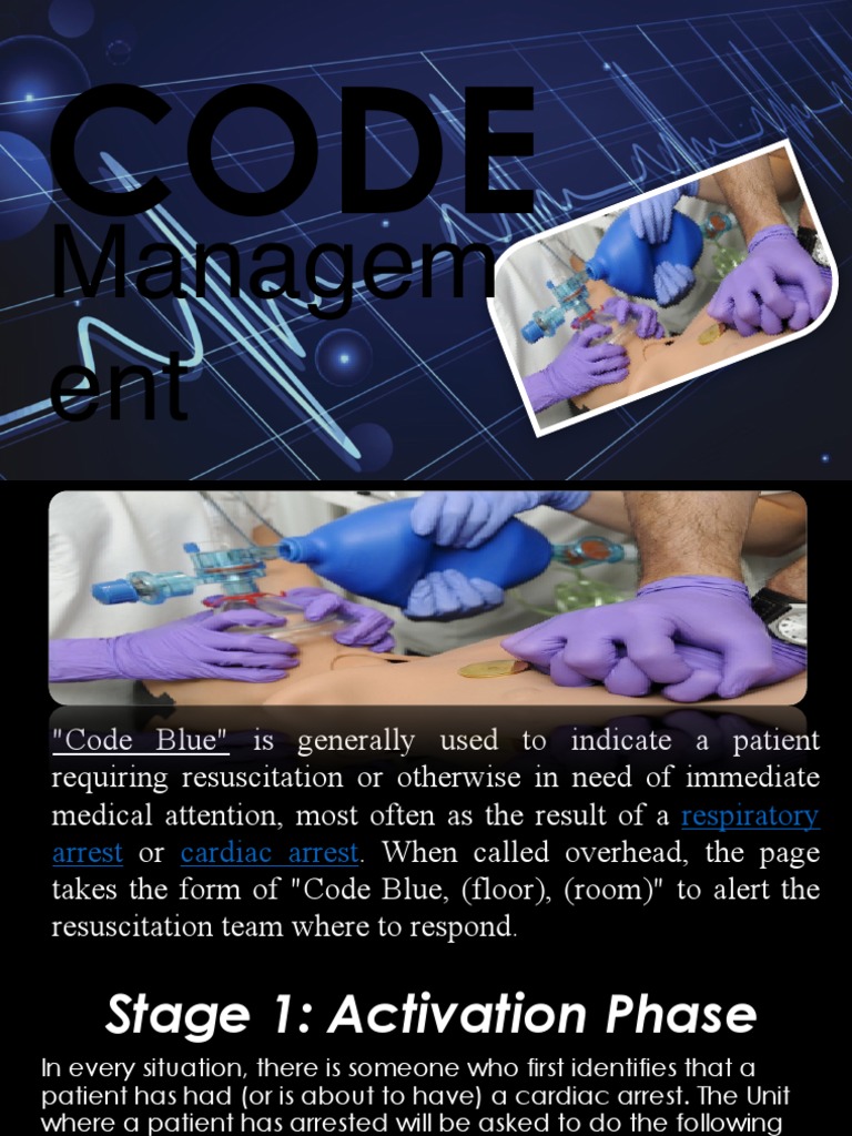 CODE Management II | PDF | Cardiopulmonary Resuscitation | Medical ...