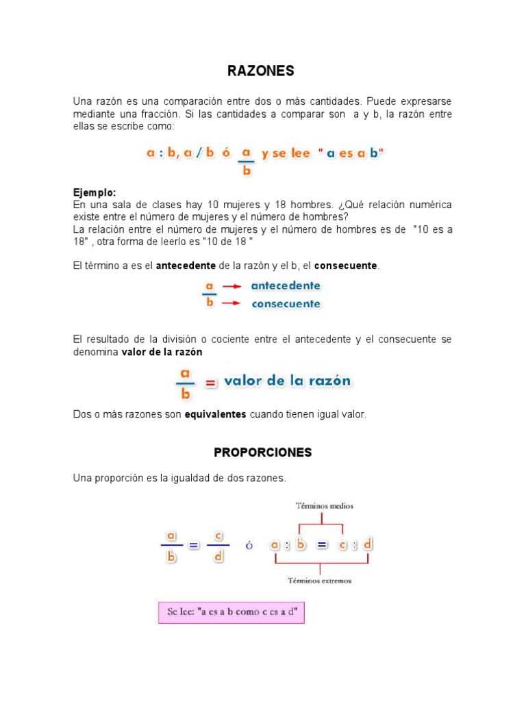 RAZÓN | PDF | Ecuaciones | Fórmula