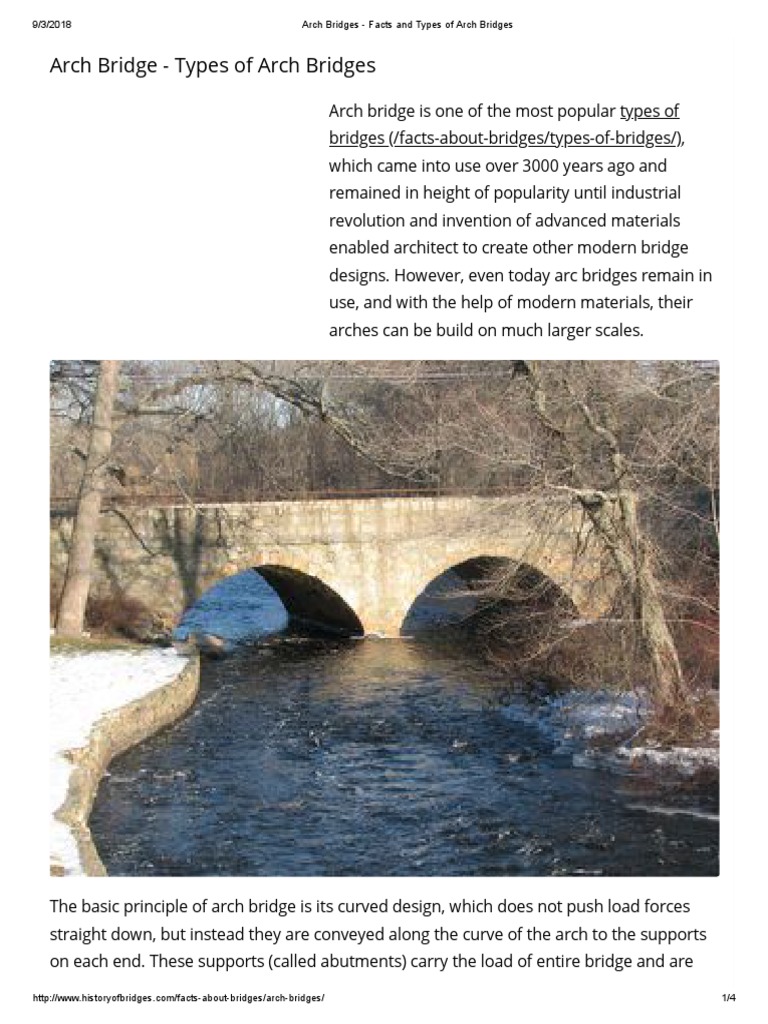 Arch Bridges - Facts and Types of Arch Bridges | PDF | Bridge ...