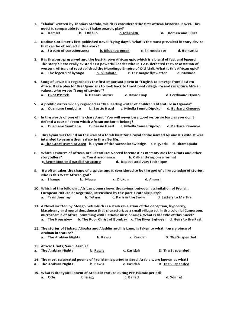 Afro Asian Literature Reviewer For BSED | PDF | Ancient Egypt | Poetry