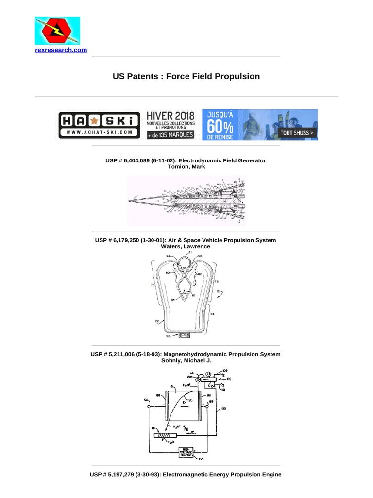 Electromagnetic Field Propulsion Patents | PDF | Spacecraft Propulsion ...
