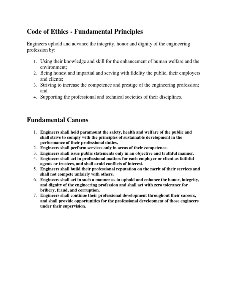 ASCE Code of Ethics-2015 | PDF | Engineer | Corruption