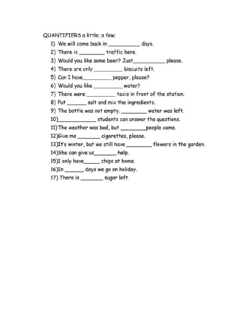 Quantifiers Exercises | PDF