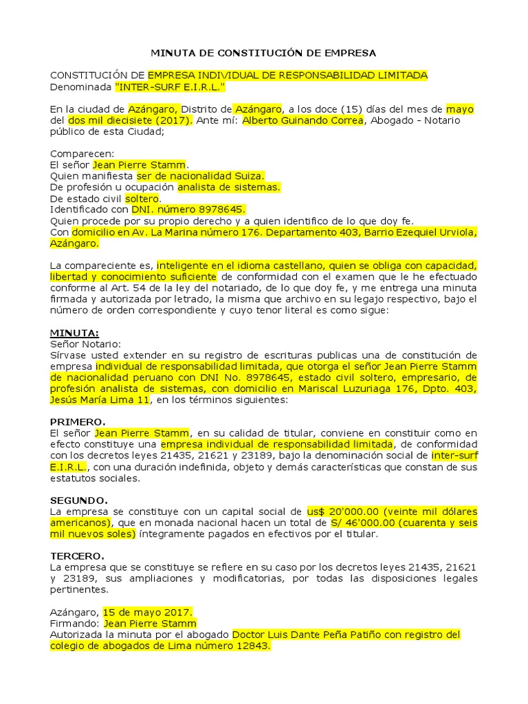 Minuta de Constitucion-Ejemplo | Descargar gratis PDF | Gobierno | Instituciones sociales