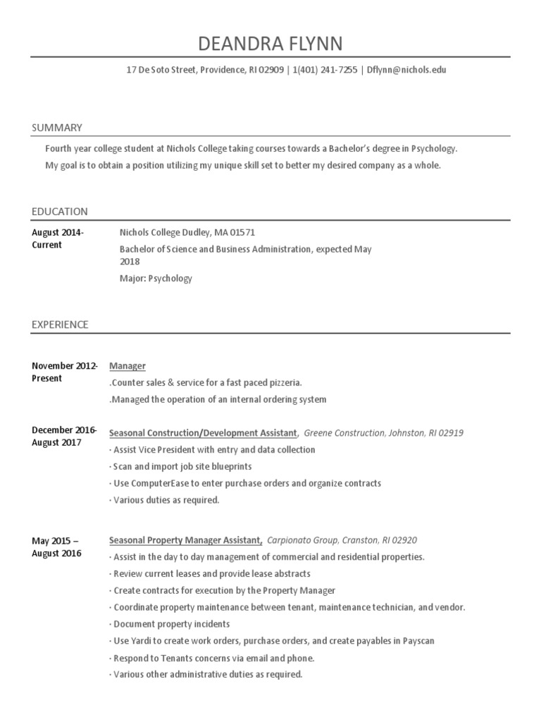 Resume 2018 | PDF