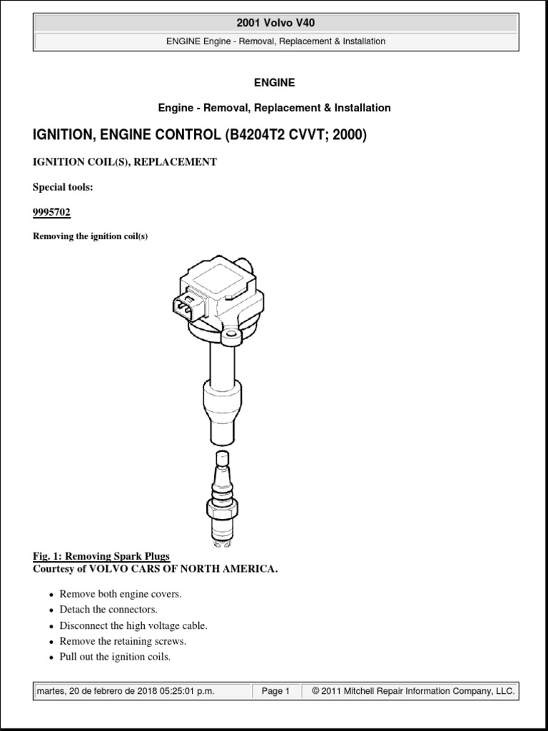Ignition, Engine Control (b4204t2 CVVT 2000) | PDF | Ignition System ...