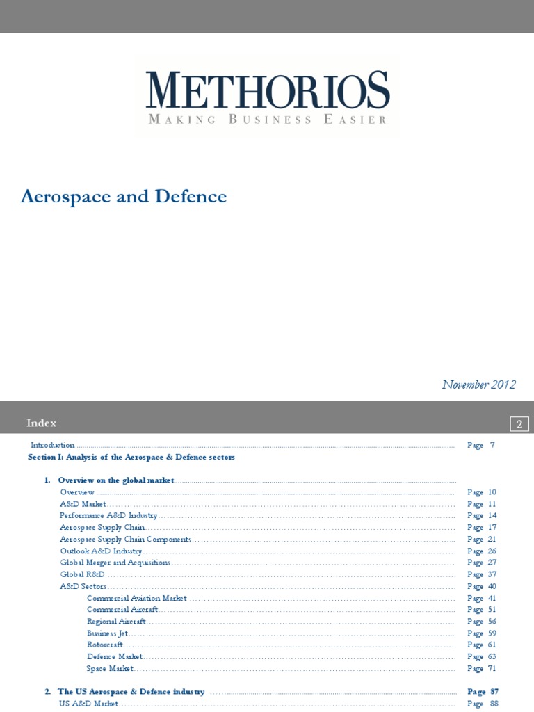 Aerospace Defence Sector | PDF | Avionics | Aerospace