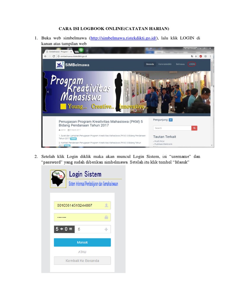 Cara Isi Logbook Online | PDF