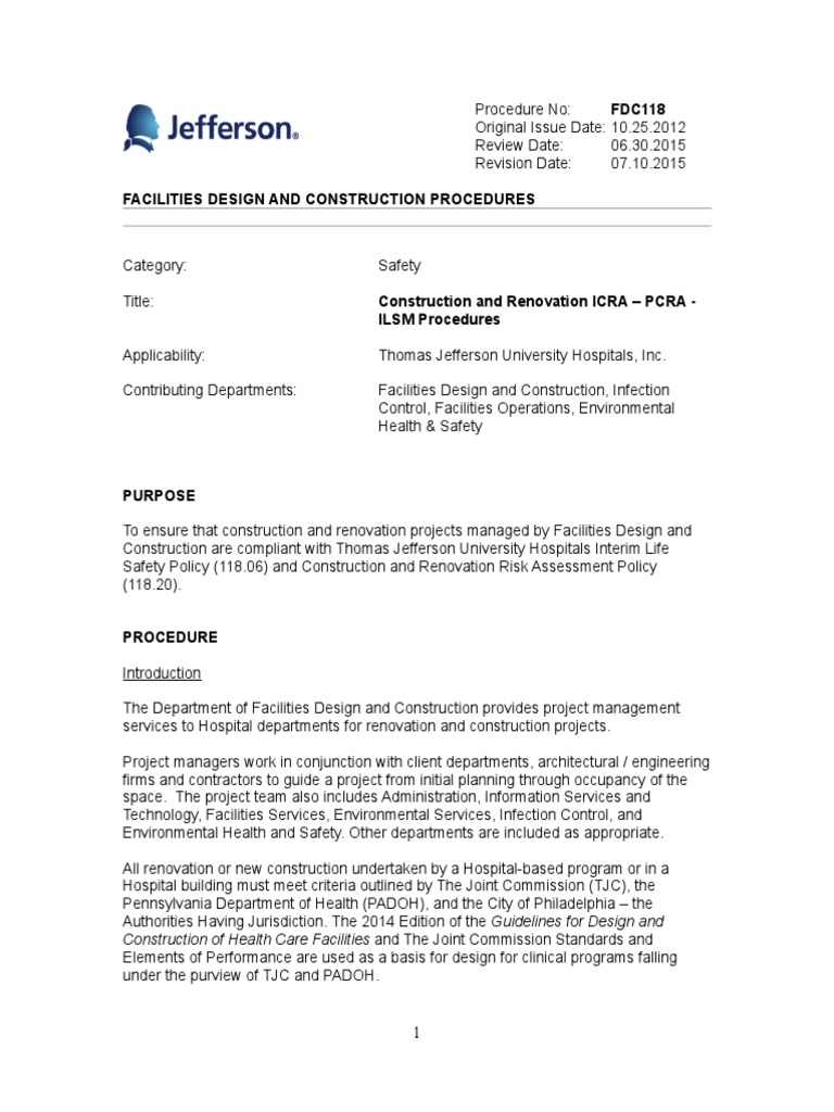 ILSM Procedures Construction and Renovations Rev 7-10-2015 | Infection ...