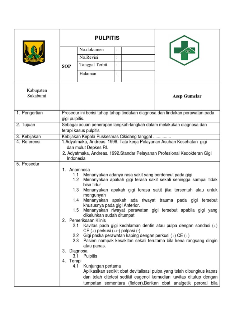 Sop Pulpitis | PDF