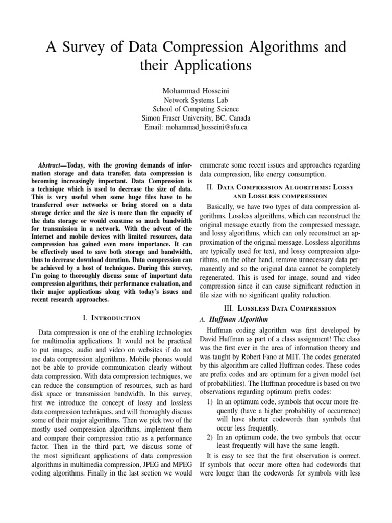 Application of Compression | PDF | Data Compression | Code