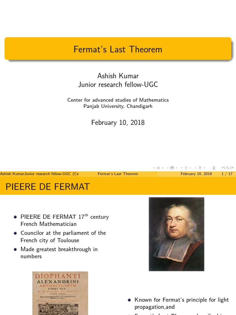 Fermat's Last Theorem | PDF | Fermat's Last Theorem | Abstract Algebra