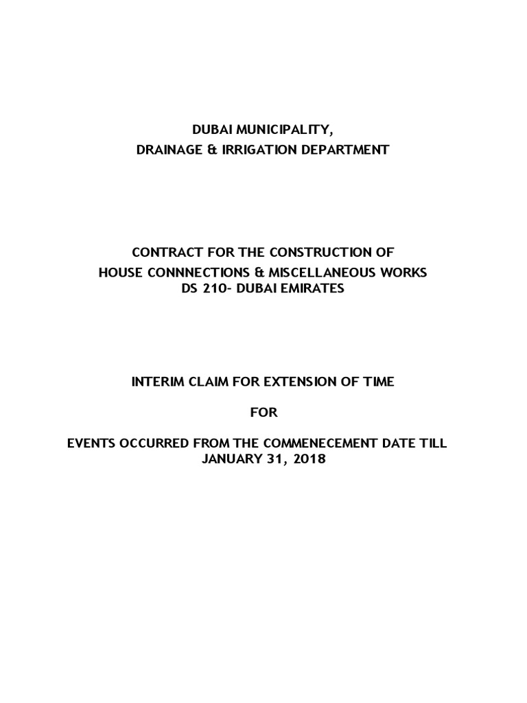 Claim For Extension of Time & Additional Cost | PDF | Sanitary Sewer ...