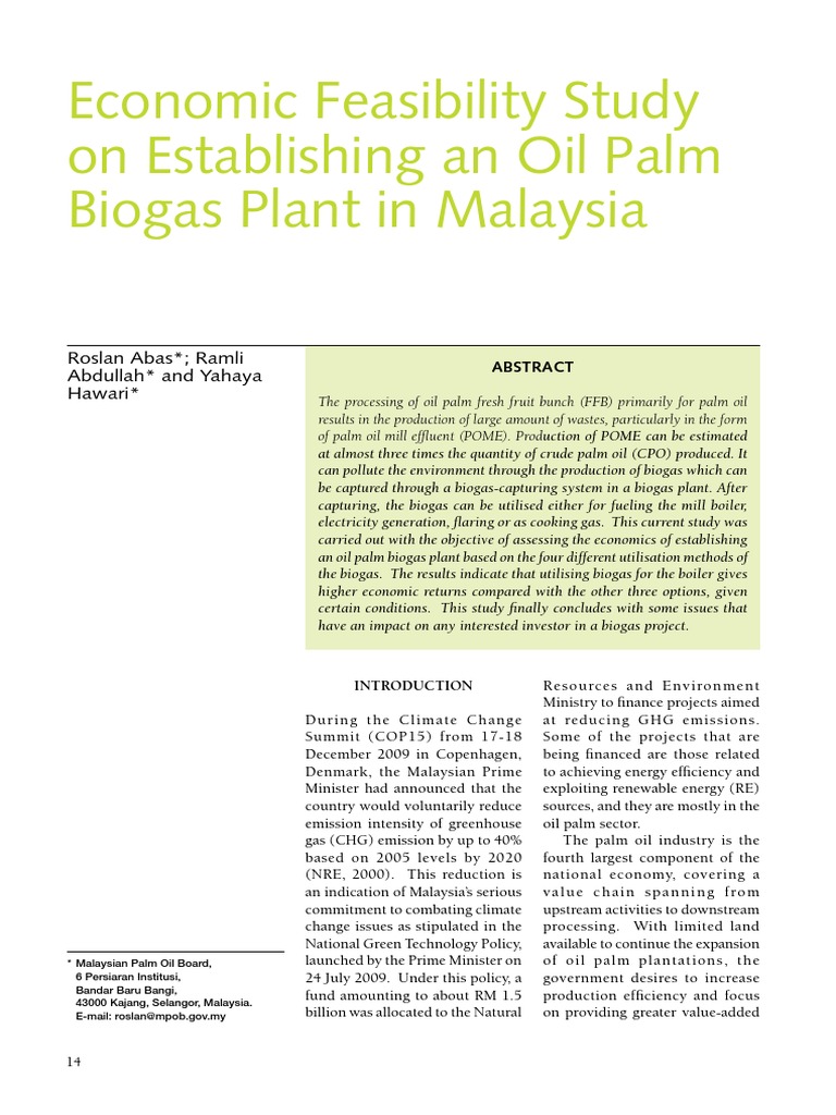 POME Plant Cost | PDF | Internal Rate Of Return | Biogas