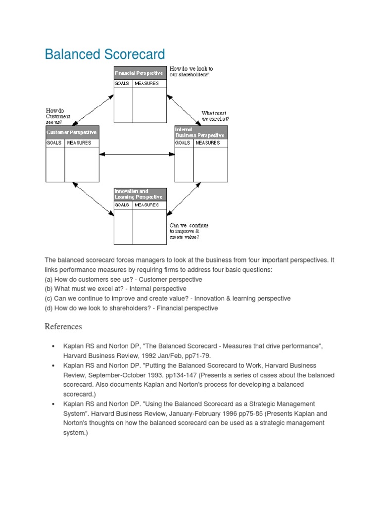 Balanced Scorecard | PDF