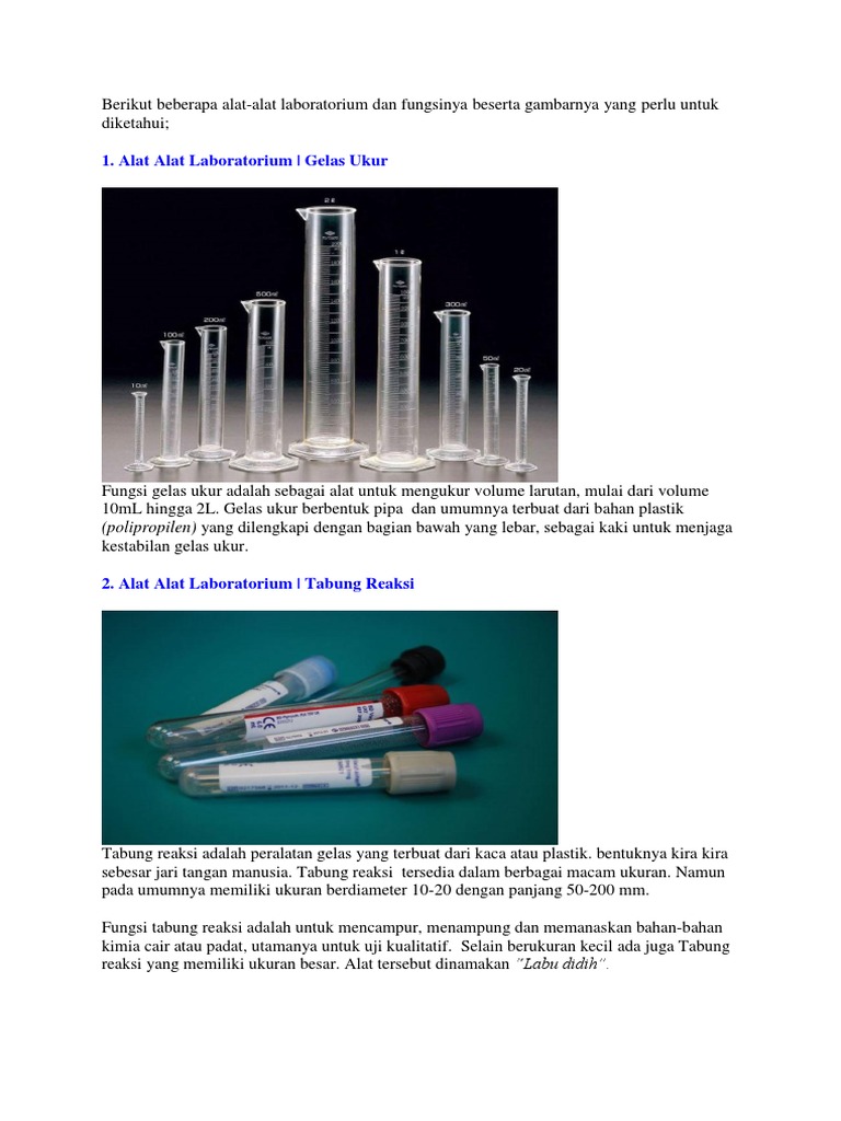 Nama Alat - Alat Di Laboratorium Beserta Fungsinya | PDF