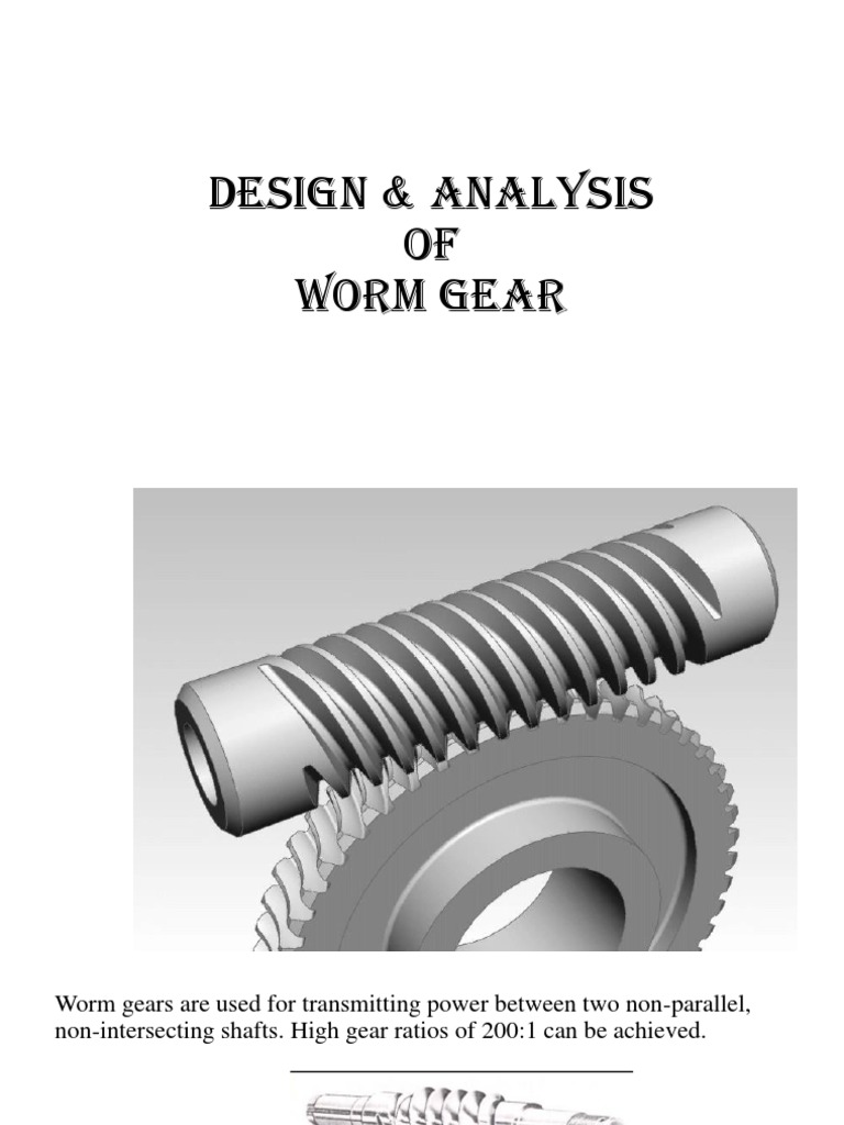 Worm Gear Design and Analysis Guide | PDF | Gear | Mechanical Engineering