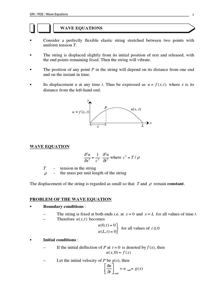 Wave Equation | PDF | Partial Differential Equation | Wave Equation