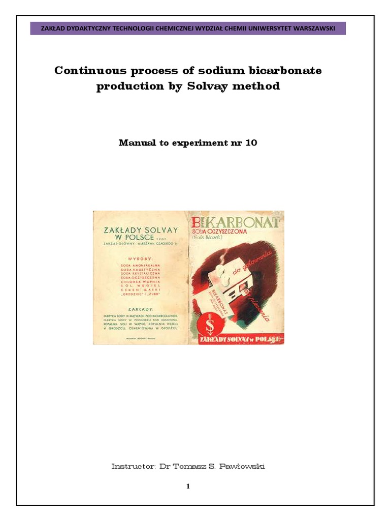 Continuous Process of Sodium Bicarbonate Production by Solvay Method ...