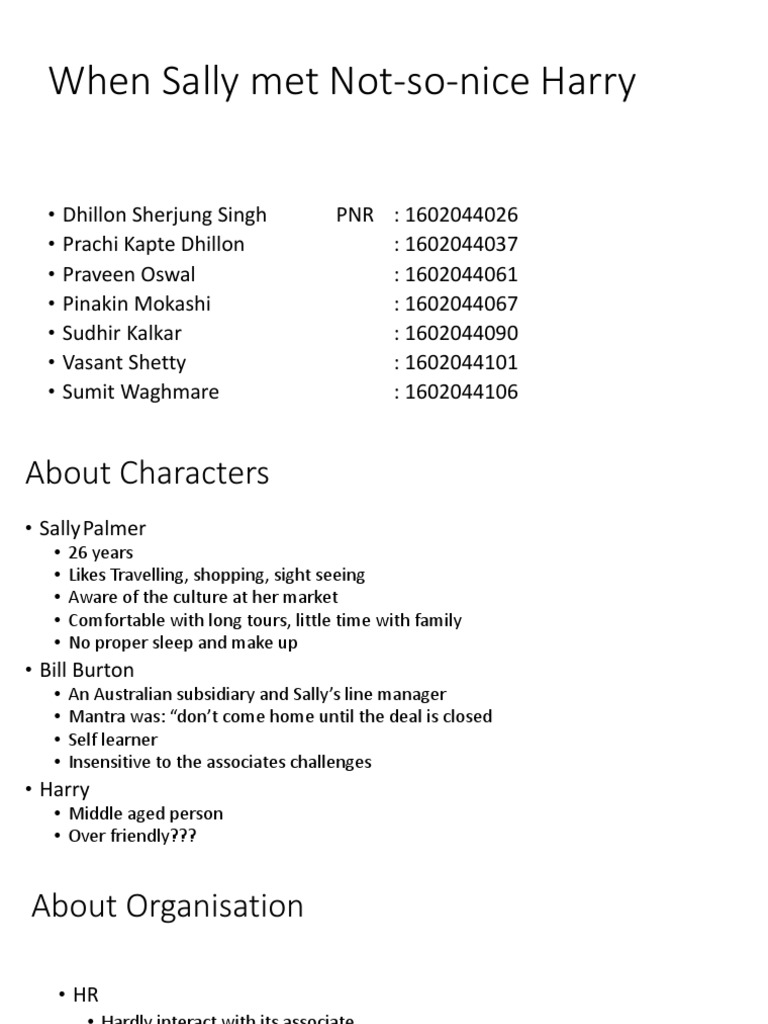 When Sally Met Not-So-Nice Harry | PDF | Psychology | Business