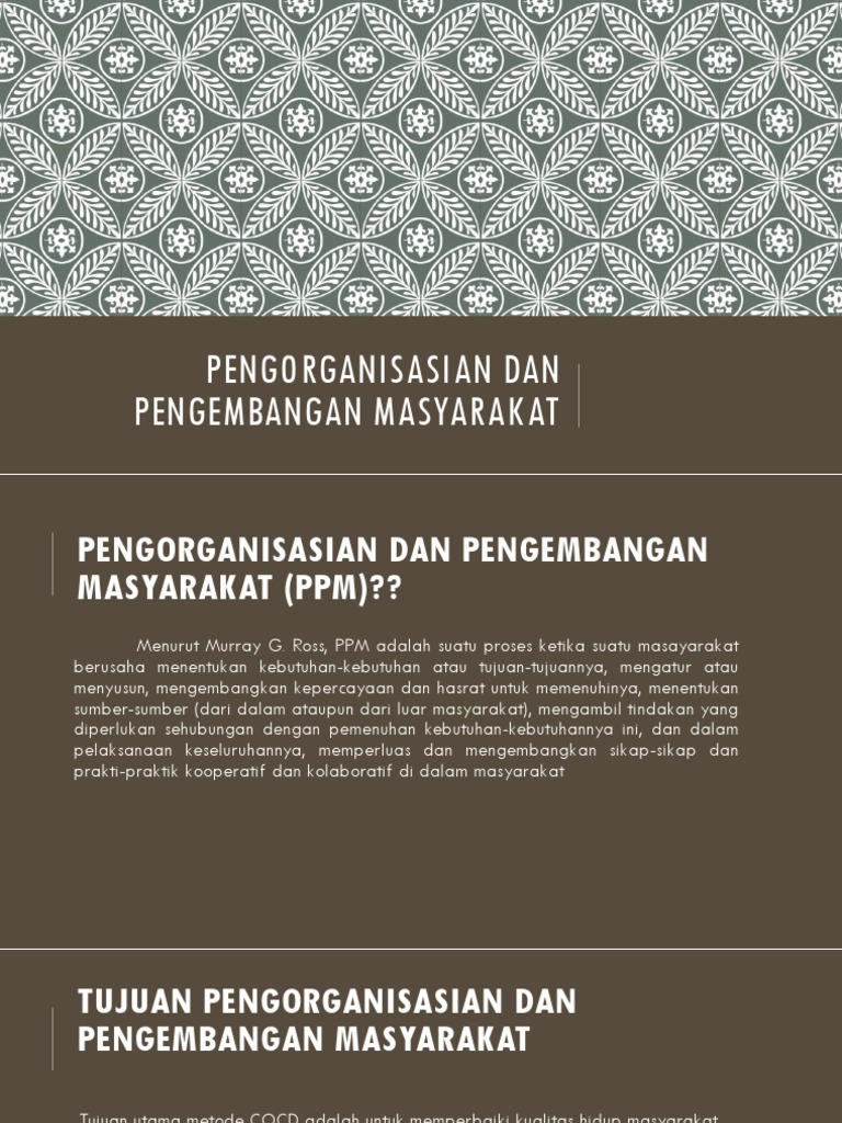 Pengorganisasian Dan Pengembangan Masyarakat | PDF