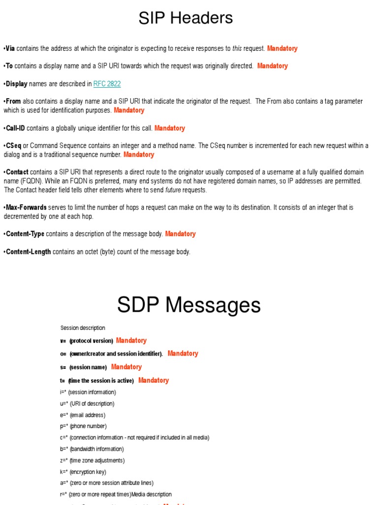 SIP Headers | Download Free PDF | Session Initiation Protocol ...