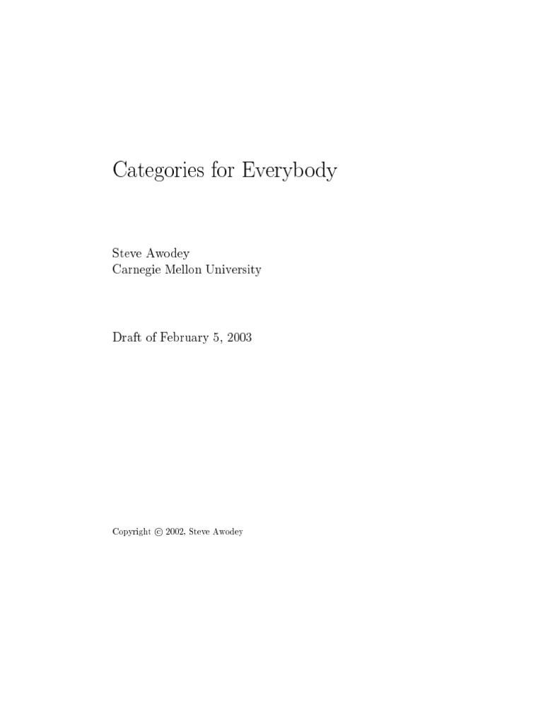 Awodey, Categories For Everybody - Ps | PDF | Group (Mathematics ...
