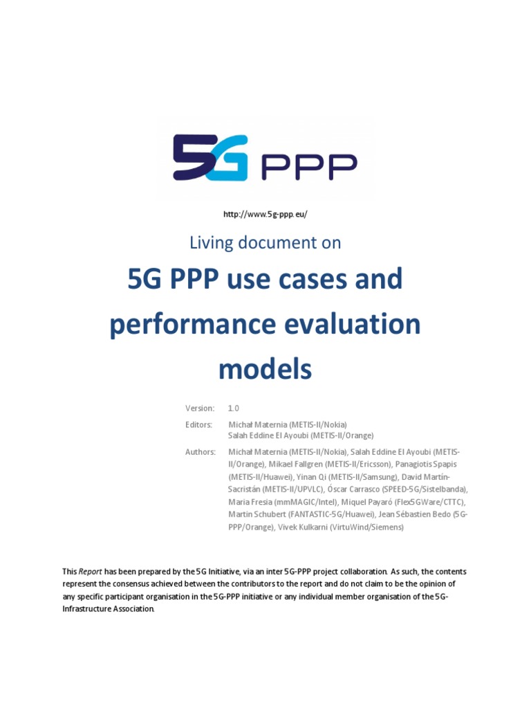 5G PPP Use Cases and Performance Evaluation Modeling v1.0 | PDF ...
