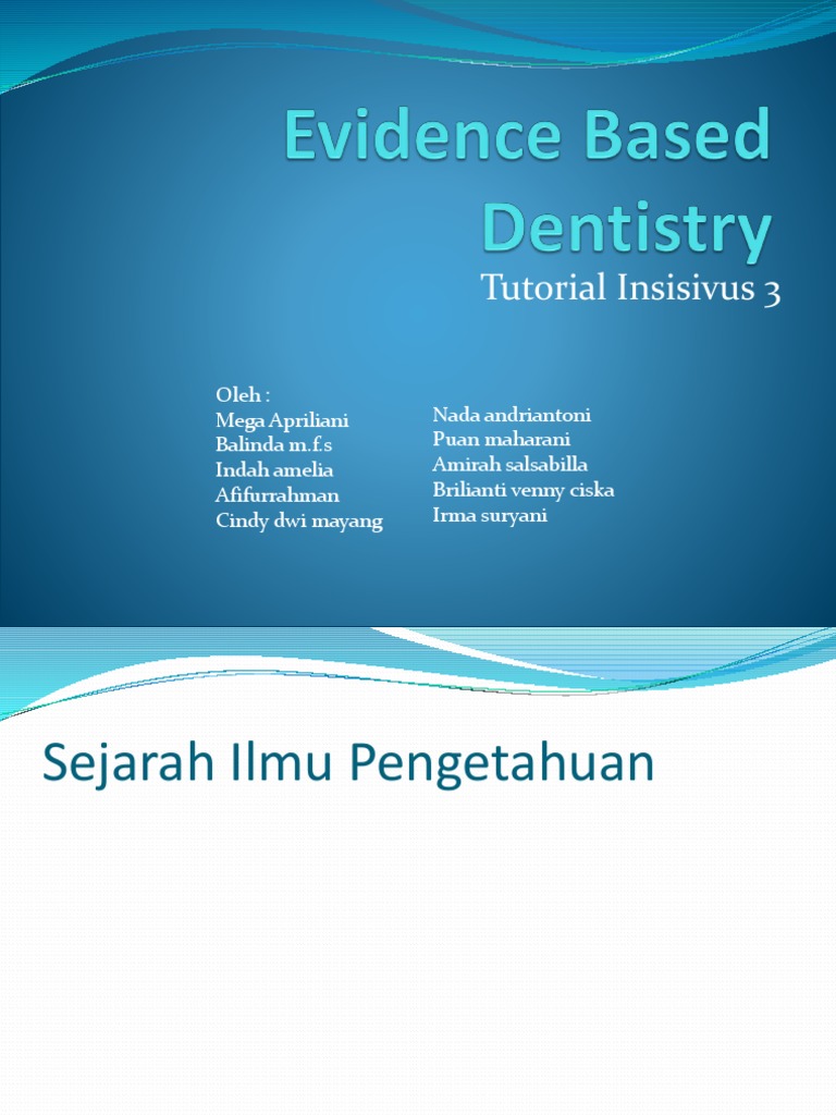 Evidence Based Dentistry | PDF