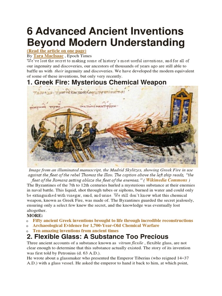 6 Advanced Ancient Inventions Beyond Modern Understanding | PDF | Steel ...
