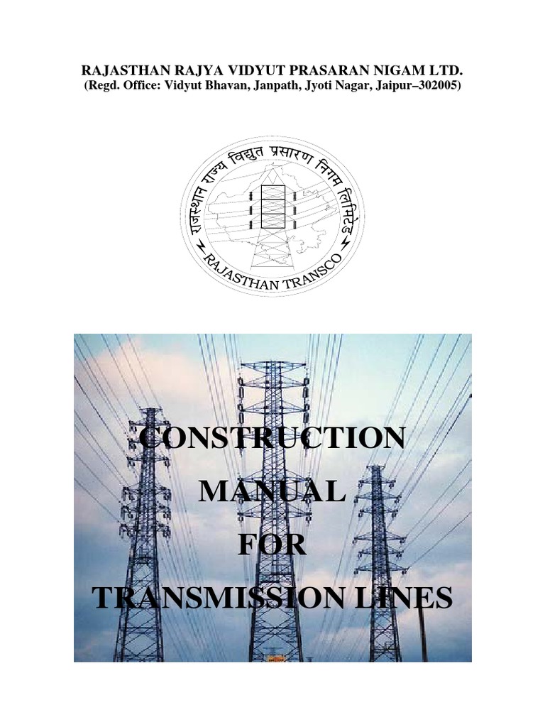 Construction Manual for Transmission Lines | PDF | Surveying | Rail ...