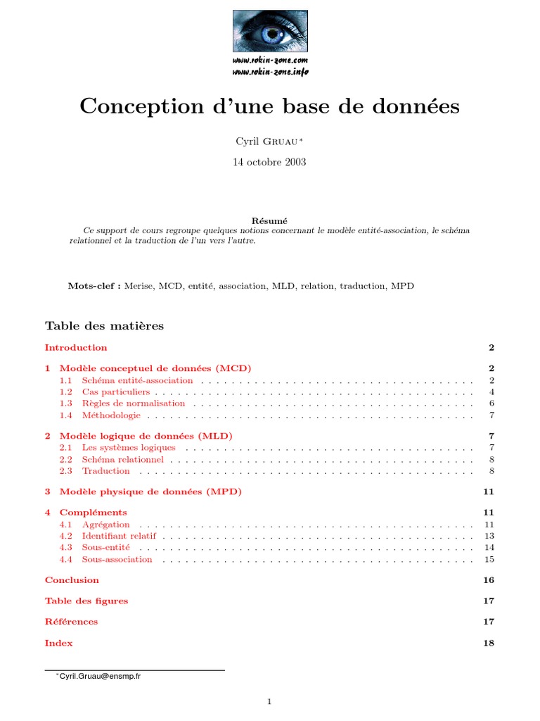 Conception D'une BDD (MCD MLD MPD) | PDF | Base de données relationnelle | Sciences de l'information