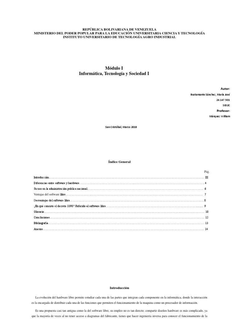 Modulo L - Software y Hardware | PDF | Software libre | Hardware de la computadora
