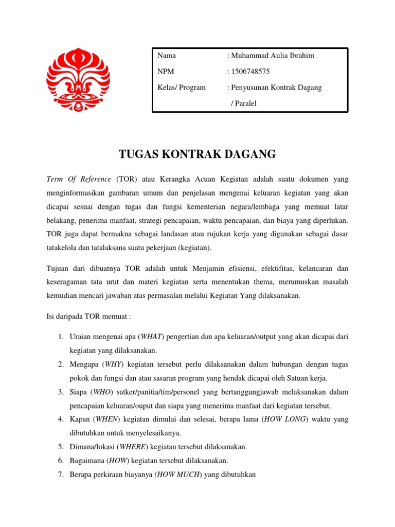 Term of Reference | PDF