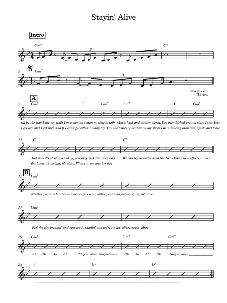 Stayin' Alive | PDF | Songs Written | Song Recordings Produced