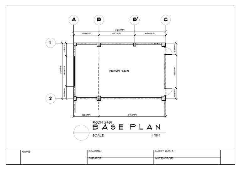 Room 3401 Base Plan Dimensions | PDF