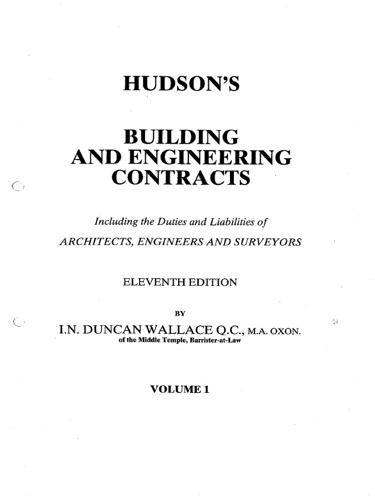 Hudson's Building and Engineering Contracts PDF | PDF ...