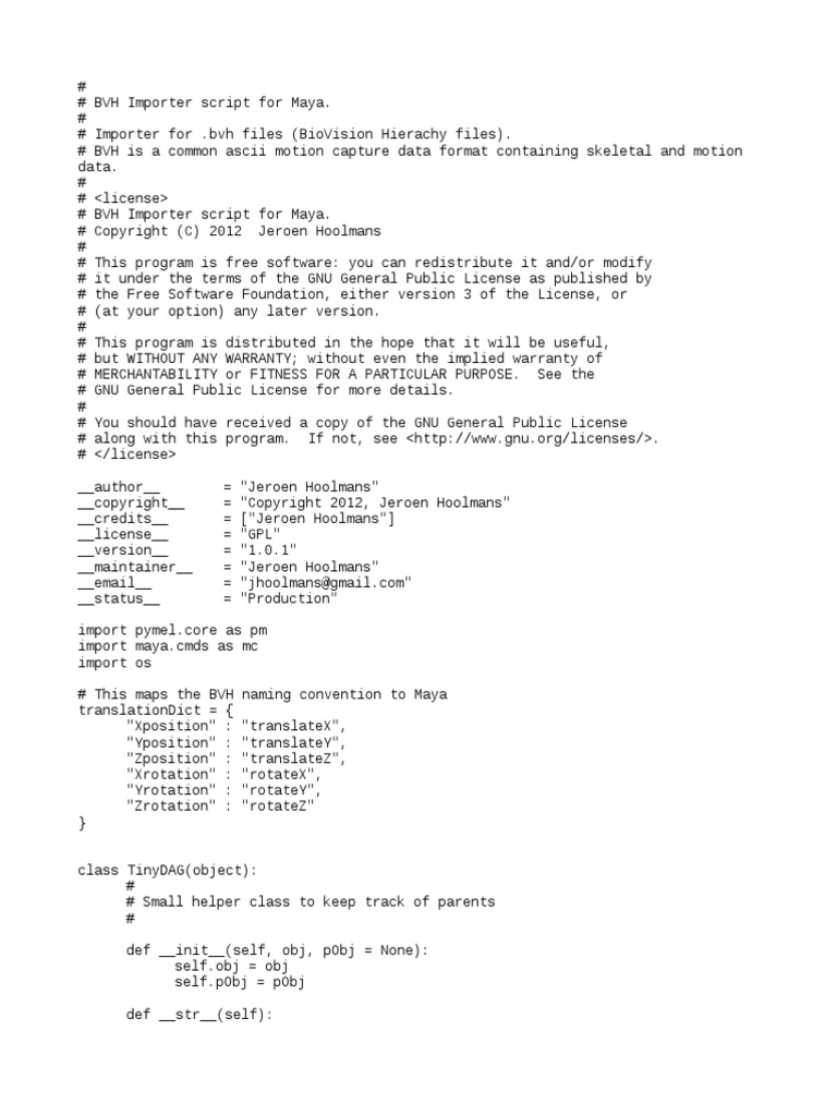 BVH Importer | PDF | Gnu | Computer Engineering