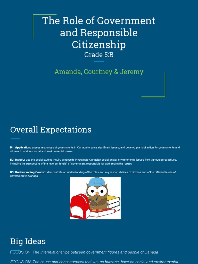The Role of Government and Responsible Citizenship | PDF | Citizenship ...