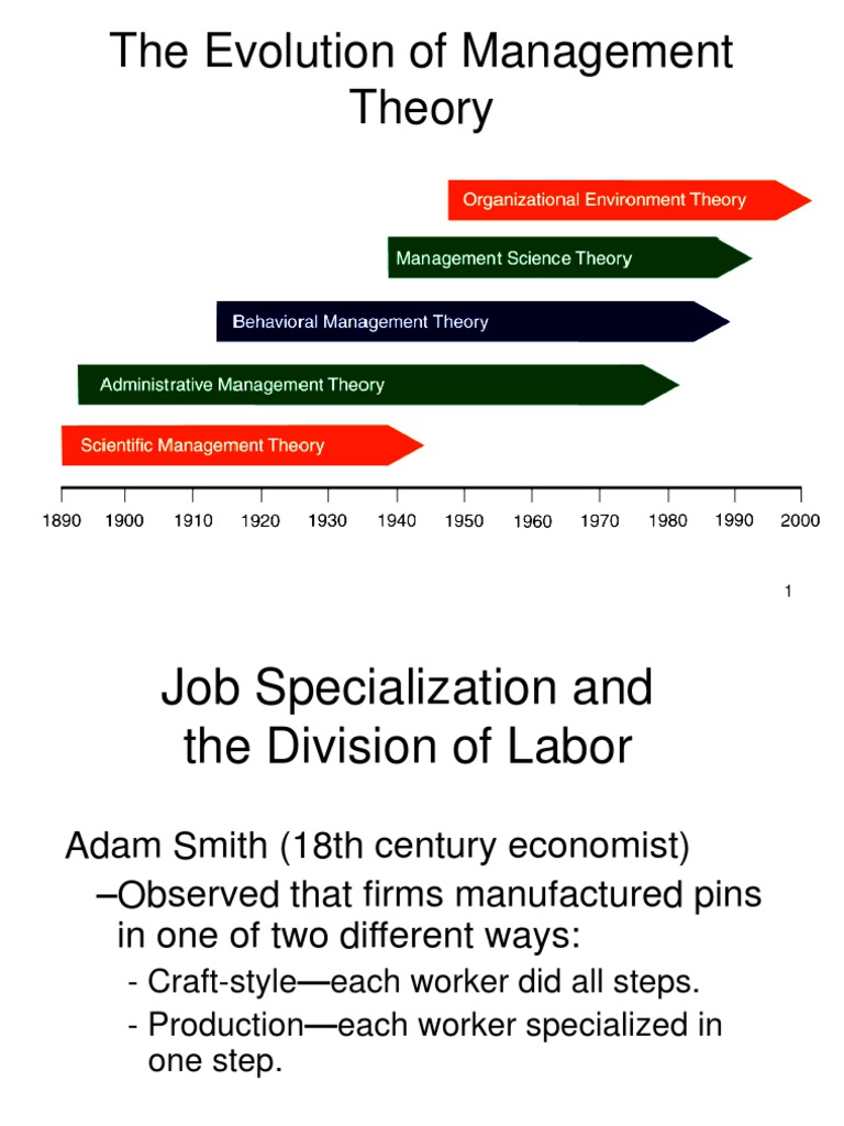 History Evolution of Management | PDF | Division Of Labour | Employment