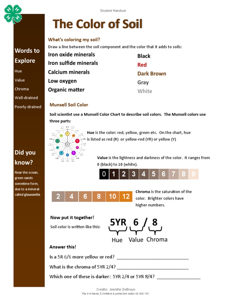 The Color of Soil - Student Handout | PDF | Soil | Light