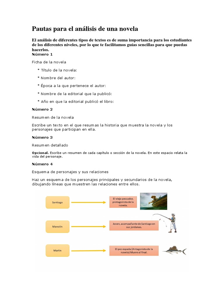 Guía para el análisis de novelas | PDF