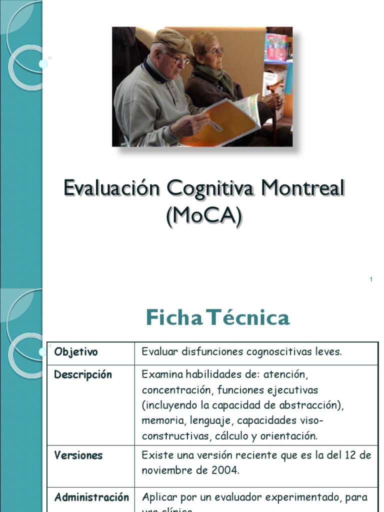 (MoCA) Evaluación Cognitiva Montreal | PDF | Memoria | Sustracción